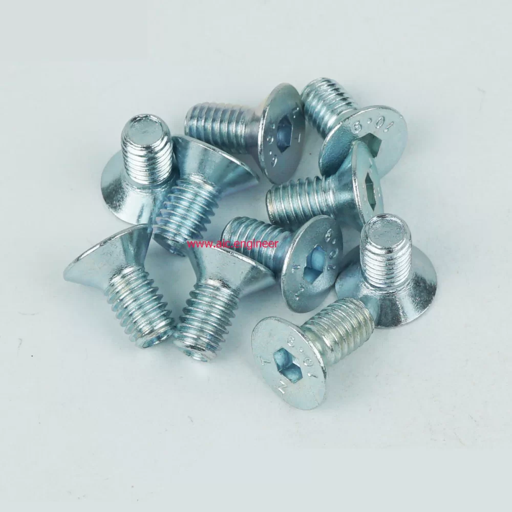 น็อตเทเปอร์หัวจมชุบขาว M8 ความยาว 15-20มม