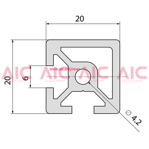 อลูมิเนียมโปรไฟล์/Aluminum profile 20x20mm. T-Nut สีเงิน ปิดร่อง 1-3 ...