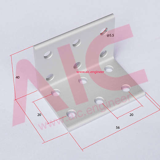 L Bracket 20x60mm สีเงิน/ดำ แบบตัวสั้น/ยาว - BAB-26