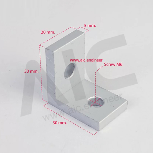 L Bracket 30mm สีเงิน/ดำ - BAB-3